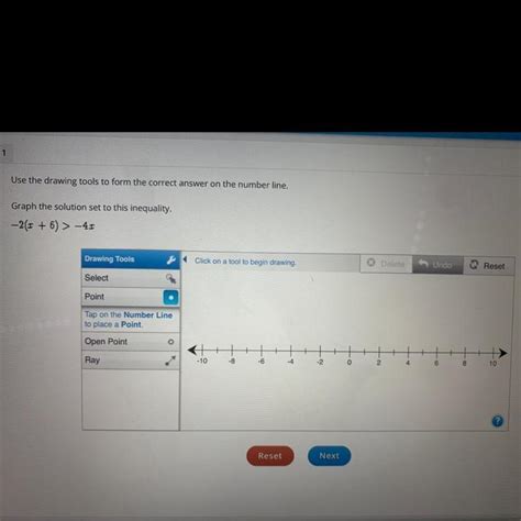 use the drawing tools to form the correct answer on the number line graph the solution set to