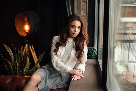 Women Model Long Hair Women Indoors Window X Wallpaper