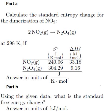 Solved Calculate The Standard Entropy Change For The Chegg