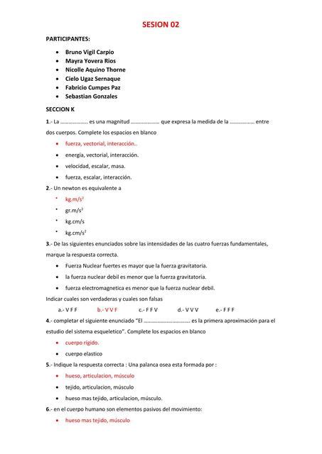 Simulacro Primer Examen Medicina Humana F Sica Dayhanna Garcia Udocz