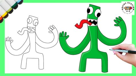 Rainbow Friends How To Draw Green Step By Step Tutorial YouTube