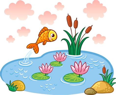 Frog Sits On A Leaf In The Pond Royalty Free Vector Image