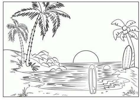 25 Desenhos do Pôr do Sol Lindos para Imprimir e Colorir