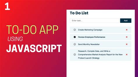 how to create a to do app using html css and javascript part 1 youtube