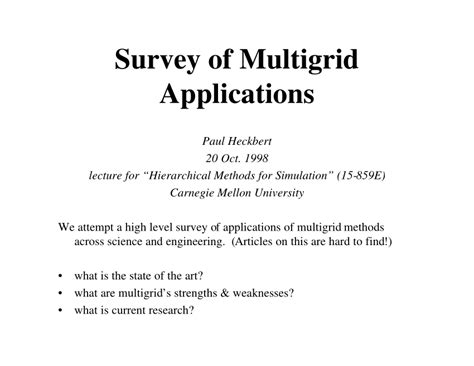 pdf survey of multigrid applications