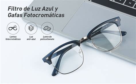 Gafas Con Filtro De Luz Azul Lentes Fotocromática Oscuro en la Luz del