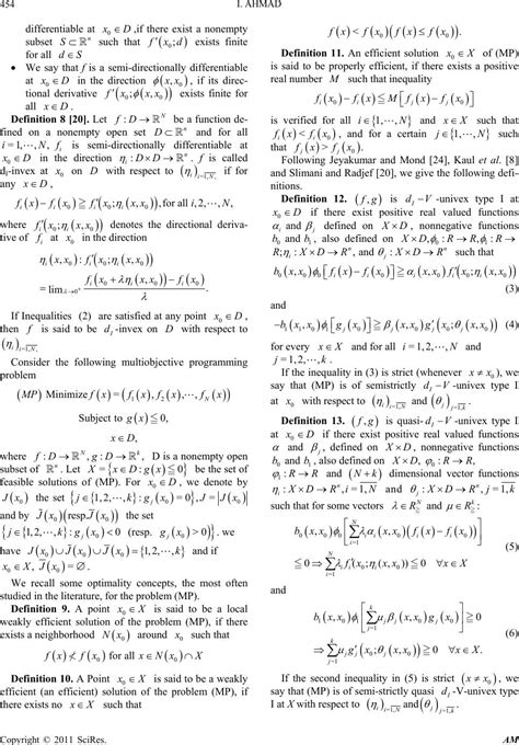 efficiency and duality in nondifferentiable multiobjective programming involving directional