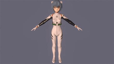T Pose Rigged Model Of Rei Ayanami Buy Royalty Free D Model By D