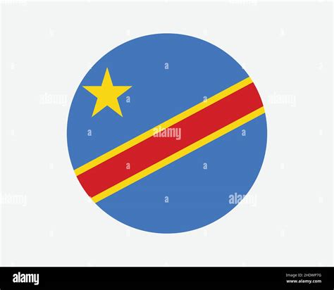 Congo Kinshasa Round Country Flag Circular Drc National Flag