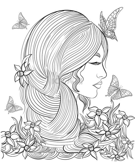 Hand drawn ink pattern Coloring book for adult素材图片免费下载 千库网