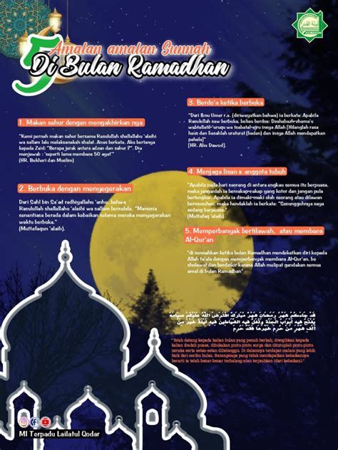 AMALAN SUNNAH DI BULAN RAMADHAN PONDOK PESANTREN LAILATUL QODAR