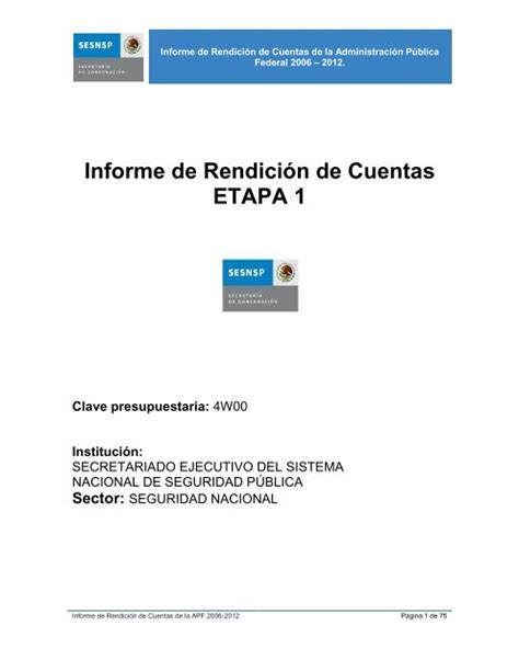 Informe de Rendición de Cuentas ETAPA 1 Secretariado Ejecutivo