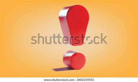 D Render Red Exclamation Mark Icon Stock Vector Royalty Free