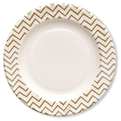 Piatti Piani Di Carta A Righe Chevron Oro 21 Cm Extra