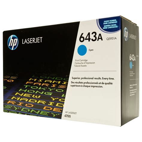 Genuine HP 643A Q5951A Cyan Toner Cartridge 10 000 Yield Sealed In