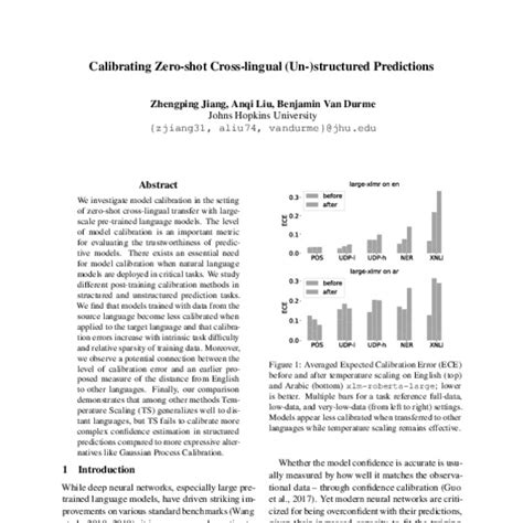 calibrating zero shot cross lingual un structured predictions acl anthology