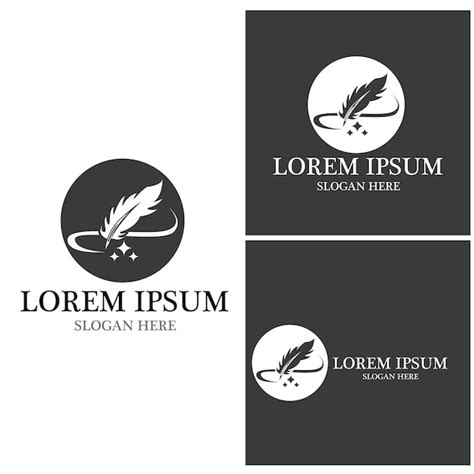 Plantilla De Vector De Logotipo De Pluma Pluma Vector Premium