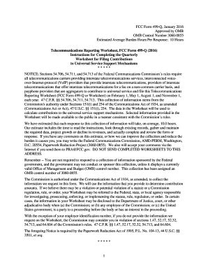 Fillable Online Usac FCC Form 499 Q And Instructions Universal