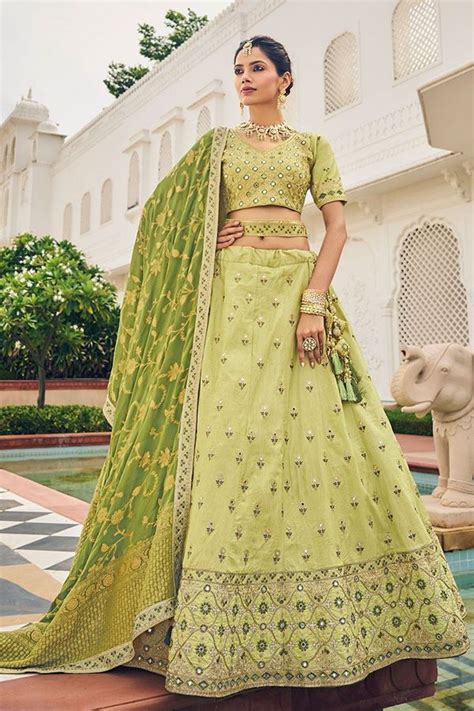 Surreal Pista Green Colored Designer Lehenga Choli