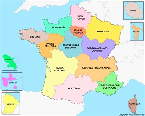 Mapa De Francia Ciudades Y Regiones Pol Tico Y F Sico