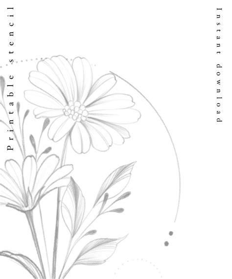 Daisy Flower Tattoo Design Printable Stencil Instant Etsy Canada