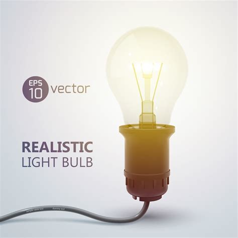 Free Vector Realistic Light Bulb