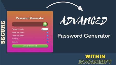 password generator in javascript advanced random password generator free javascript project