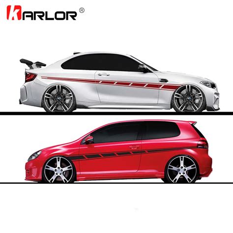 2pcs Lot 300x14cm Both Sides Stickers Tuning Style Side Strip Bumper