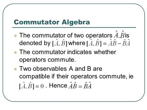commutator algebra ppt download