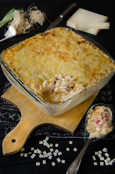Gratin de crozets aux poireaux comté et chorizo