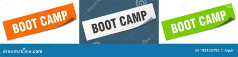 Boot Camp Banner Boot Camp Speech Bubble Label Set Stock Vector
