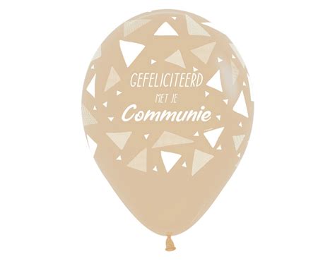 Ballons Gl Ckwunsch Zur Kommunion Dreiecke Wei Sand Cm Stk