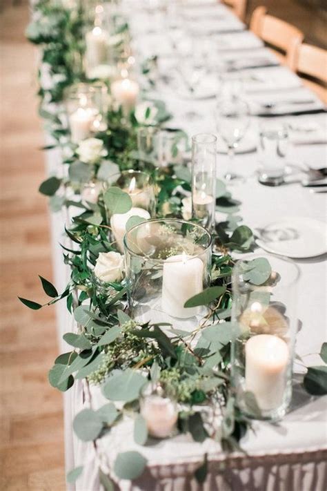 Greenery And Candles Centerpieces Roses Rings Weddings Fashion