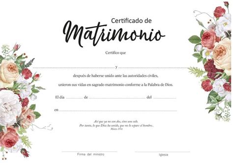 Certificado De Matrimonio Pack X 20 6 999 00 4762 Los