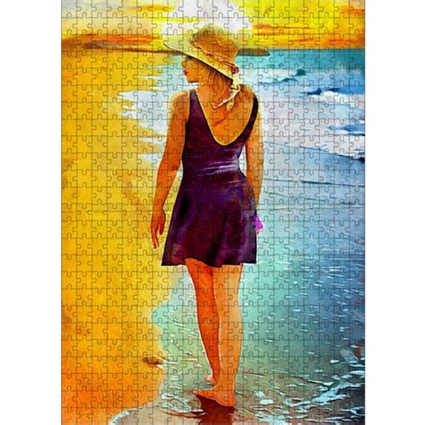 Karizma Tablo Ahşap Mdf Puzzle Yapboz Gün Batımında Kadın ve Fiyatı
