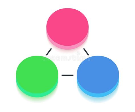 Venn Diagram Chart Template Three Circle 3d Glass Style Stock Vector