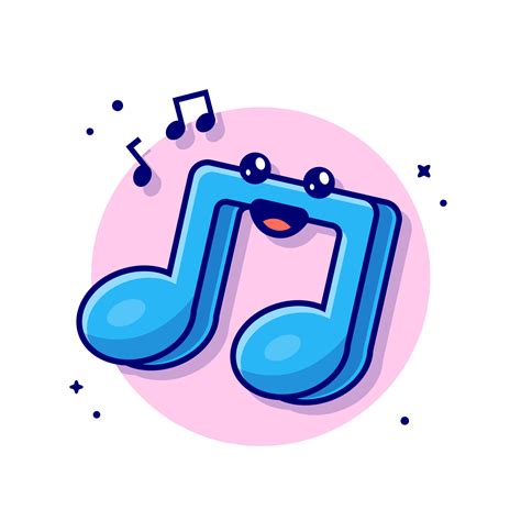 Cute Kawaii Music Note Cartoon Vector Icon Illustration Recreation