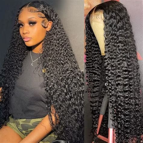 Amazon Maxine 13x6 Deep Wave Lace Front Wigs Human Hair 180