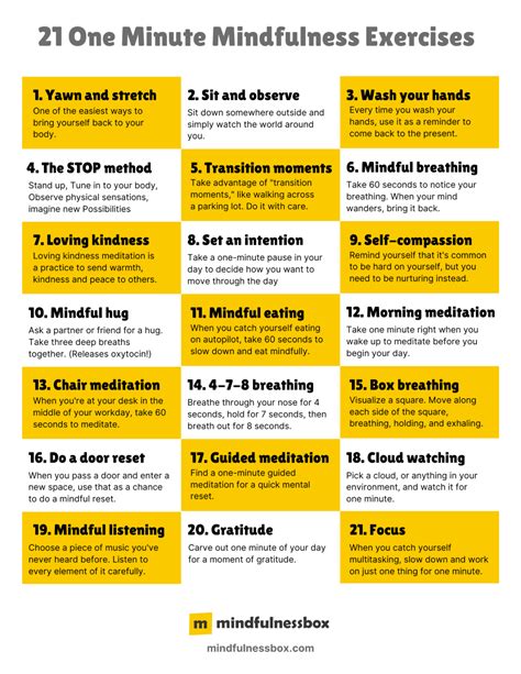 Quick Mindfulness Exercises Less Than One Minute Each