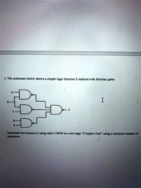 solved the schematic below shows a simple logic function z realized with boolean gates
