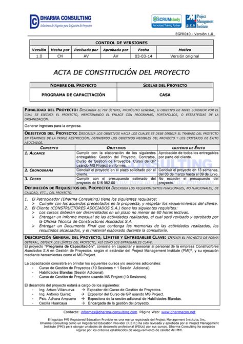 Acta De Constitucion Del Proyecto Pdf Porn Sex Picture