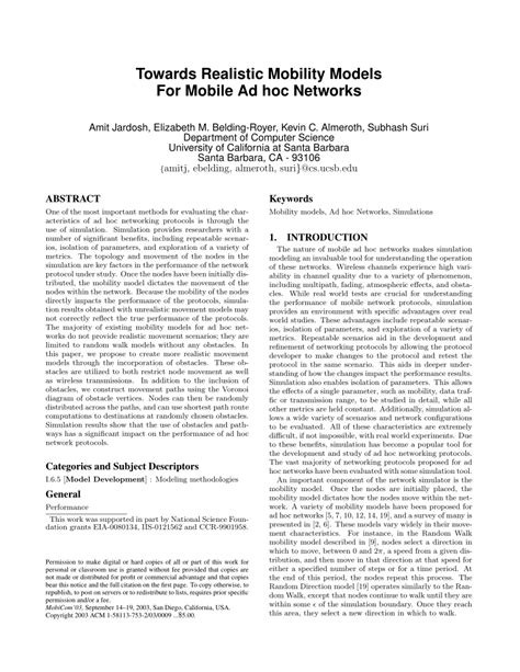pdf towards realistic mobility models for mobile ad hoc networks