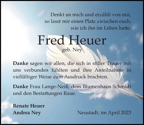 Traueranzeigen Von Fred Heuer Trauer Anzeigen De