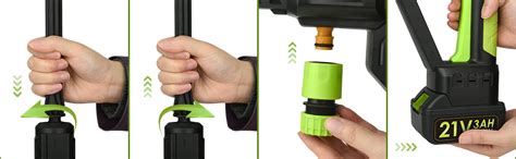 Nettoyeur Haute Pression sans Fil Laveuse à Jet 28 Bars 406 Psi avec 2