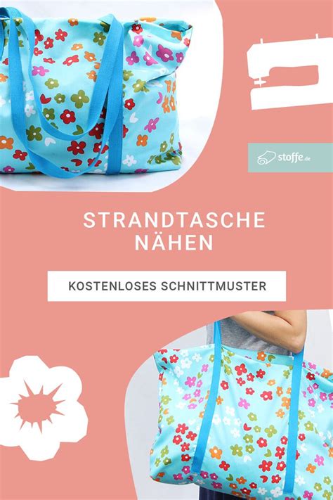 Einfache Strandtasche nähen kostenloses Schnittmuster Strandtasche