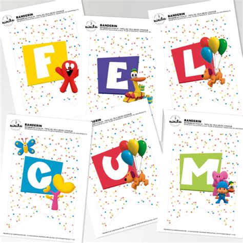Banderín Gráfico Feliz Cumpleaños Pocoyo Ninita