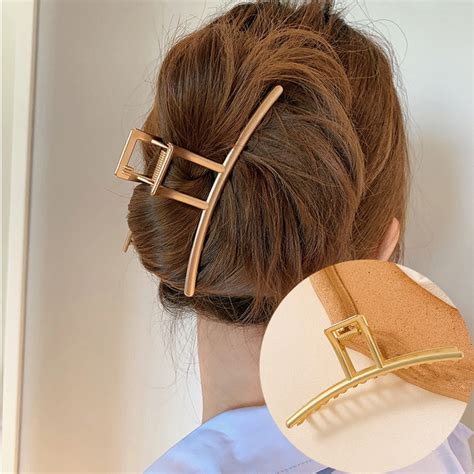 BARRETTE style 22 Pinces à cheveux Vintage en métal doré pour femmes