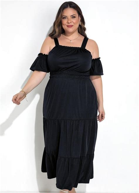 Vestido Preto Em Malha Marguerite