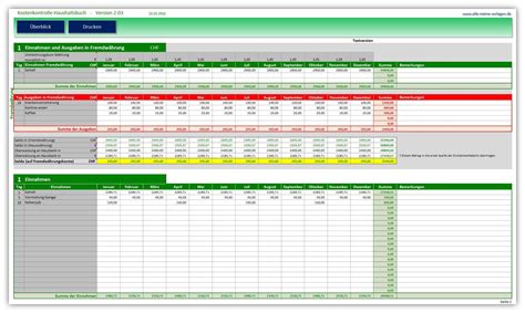Monatliche Ausgaben Excel Vorlage