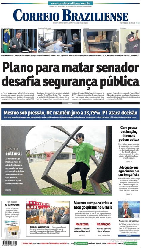 Capa Correio Braziliense Edição Quarta 11 de Janeiro de 2023
